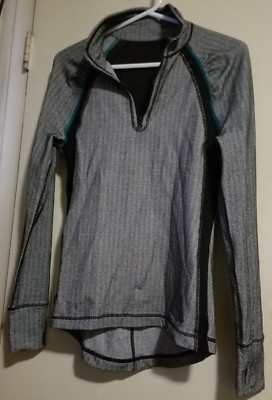 NWOT Pull over Gray/blk. V neck zipper up pullover work out shirt.Never ...