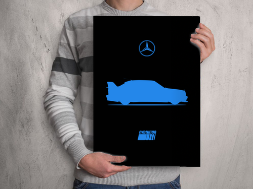 POSTER - MERCEDES BENZ 190E EVOLUTION 2 - A4 A3 A2 , Car Silhouette ...