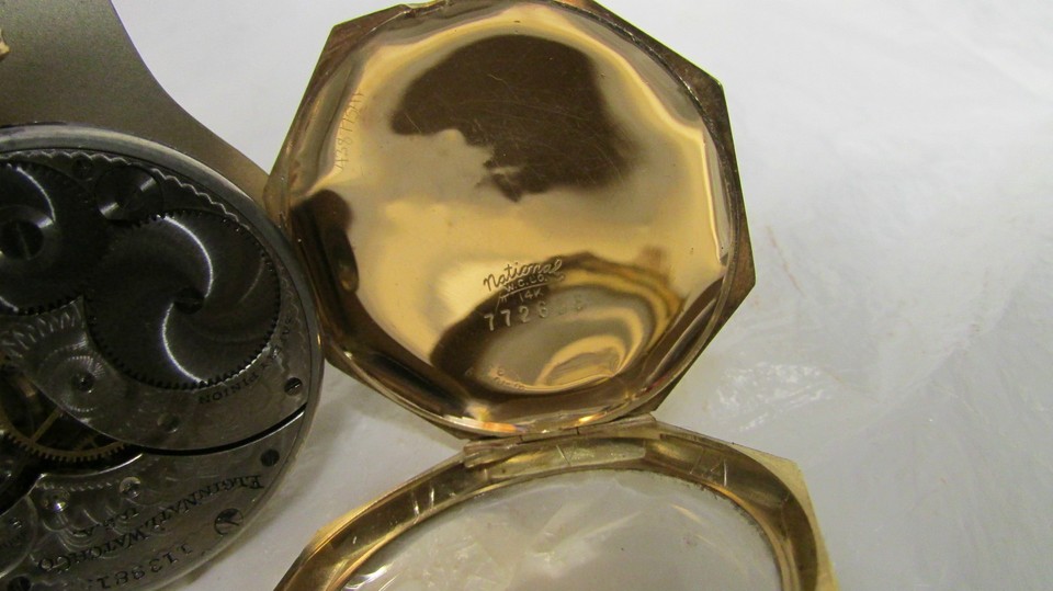 Antique Elgin 14K Solid Gold Case, Open Face 7 Jewels Pocket Watch ...