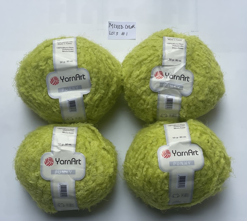YarnArt PUNKY Yarn SOLID LEMON COLOR 100% Microfiber 50g/80m Lot 5 #1 ...