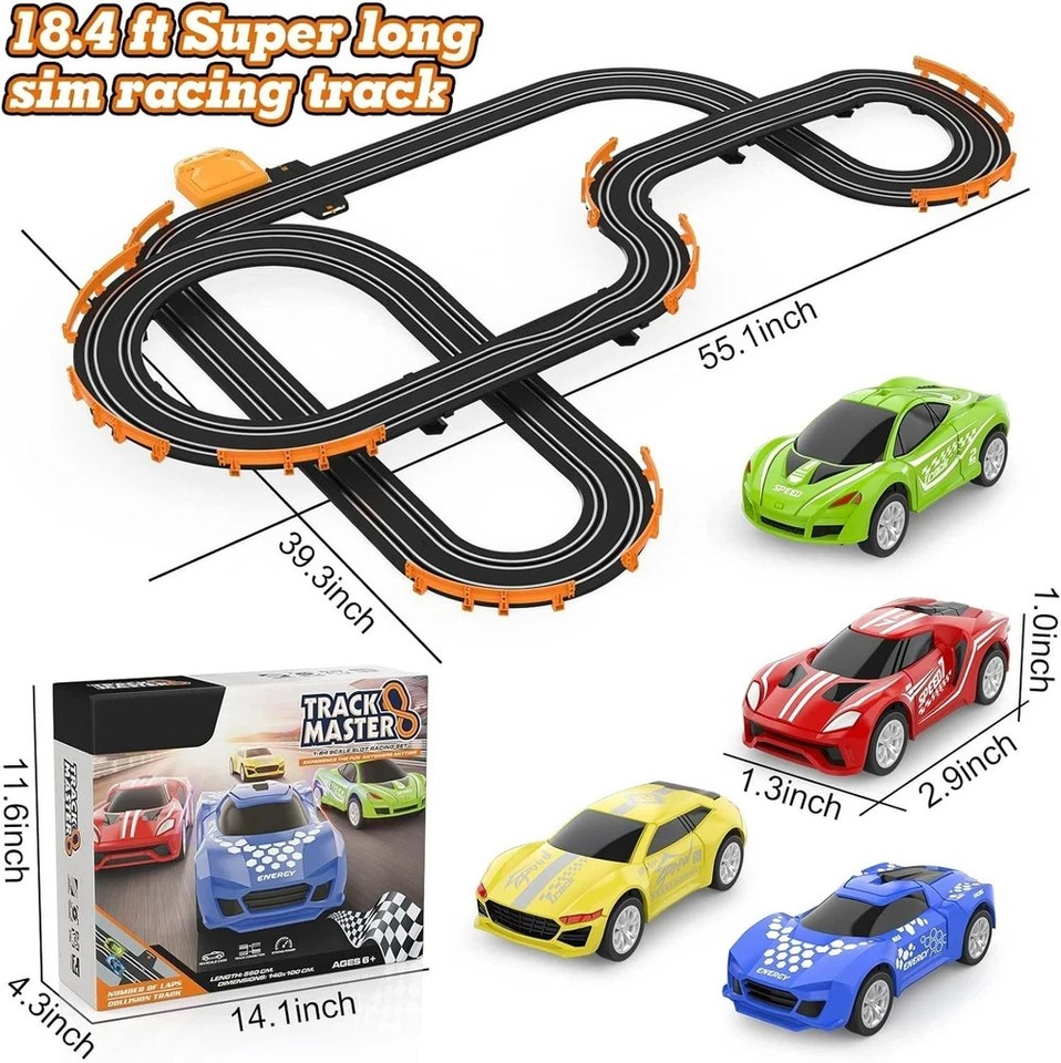 Slot Car Race Track Set Electric Powered Race Track Dual Racing Car ...