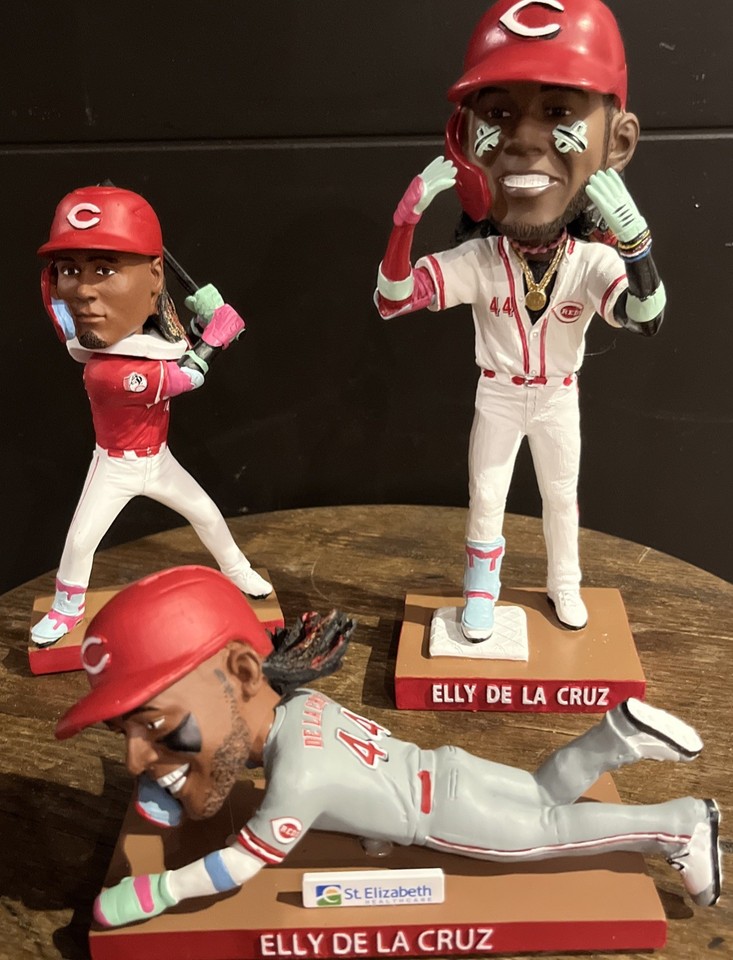 Cincinnati Reds Elly De La Cruz Bobblehead Lot of 3 Oversized, Sliding ...