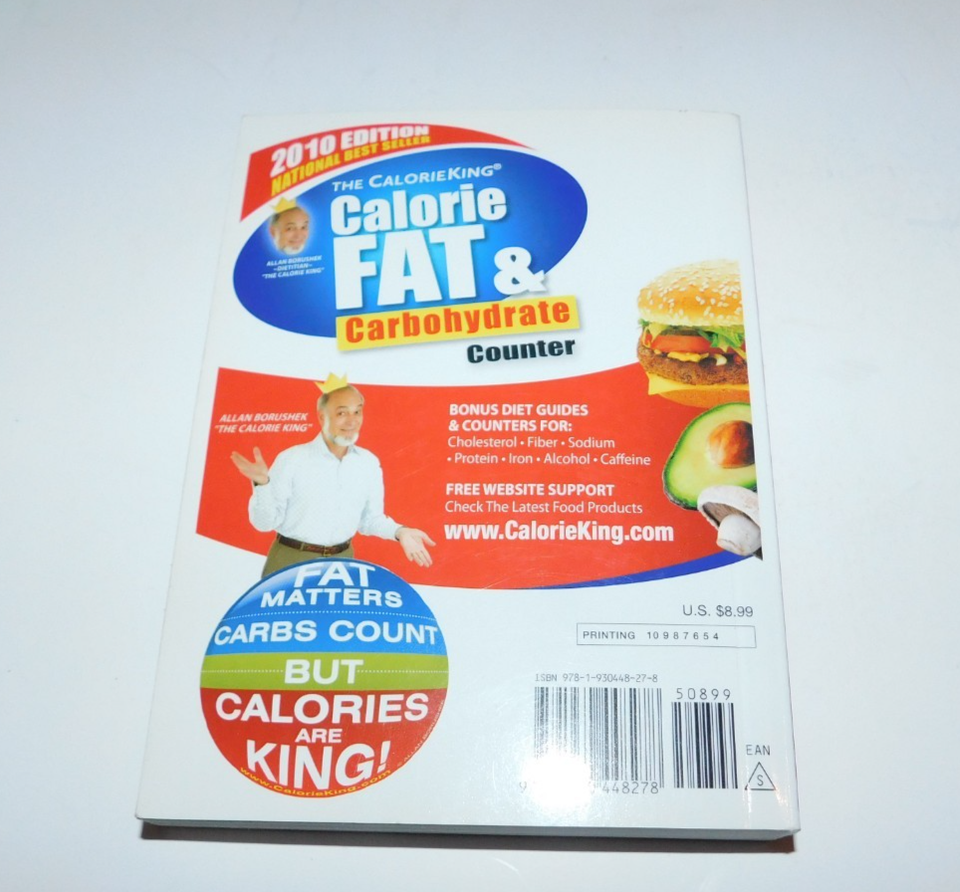 NICE2010 EDITION THE CALORIE KING CALORIE FAT & CARBOHYDRATE COUNTER ...