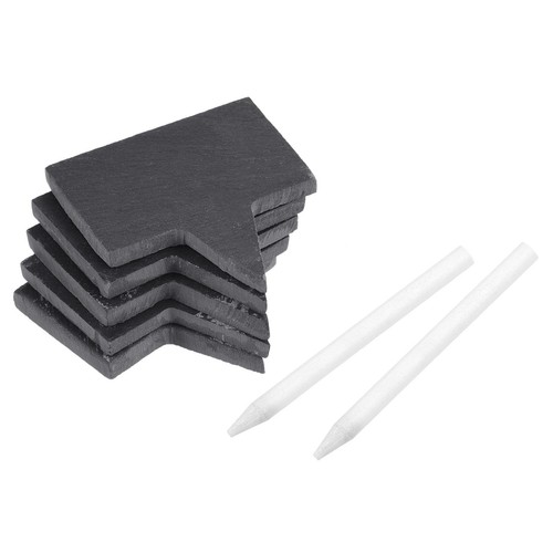 Plant Labels with Pen, 5Pcs Slate Square Shape Marker Tags for Outdoor ...