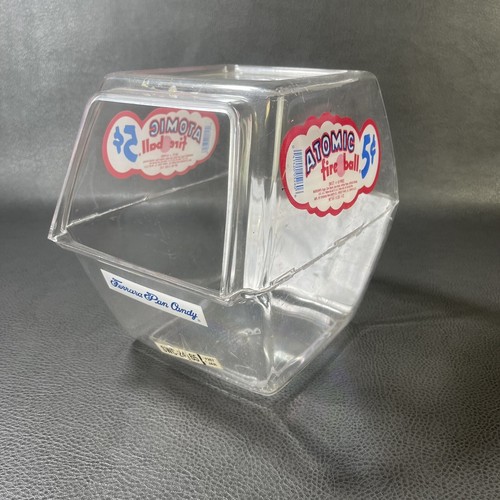 Vintage Ferrara Pan Candy Atomic Fire Ball Display Plastic Jar Retro ...