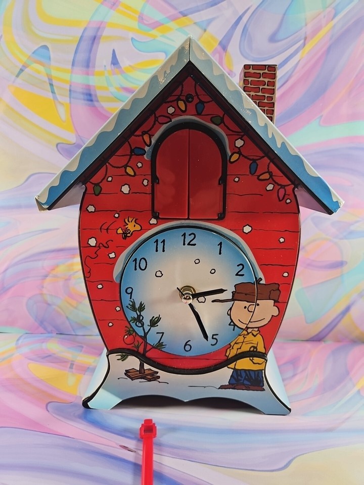 Peanuts Christmas Cuckoo Clock, Snoopy/Charlie Brown, Blue/Red Read | eBay
