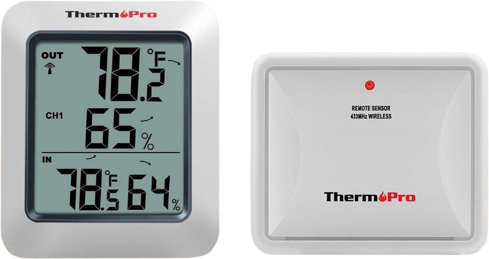 ThermoPro TP60 Digital Hygrometer Humidity Indoor Outdoor Temperature ...