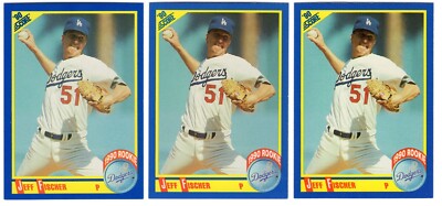 (3) 1990 SCORE JEFF FISCHER ROOKIE CARD #654 LOT **NM-MT** LOS ANGELES ...