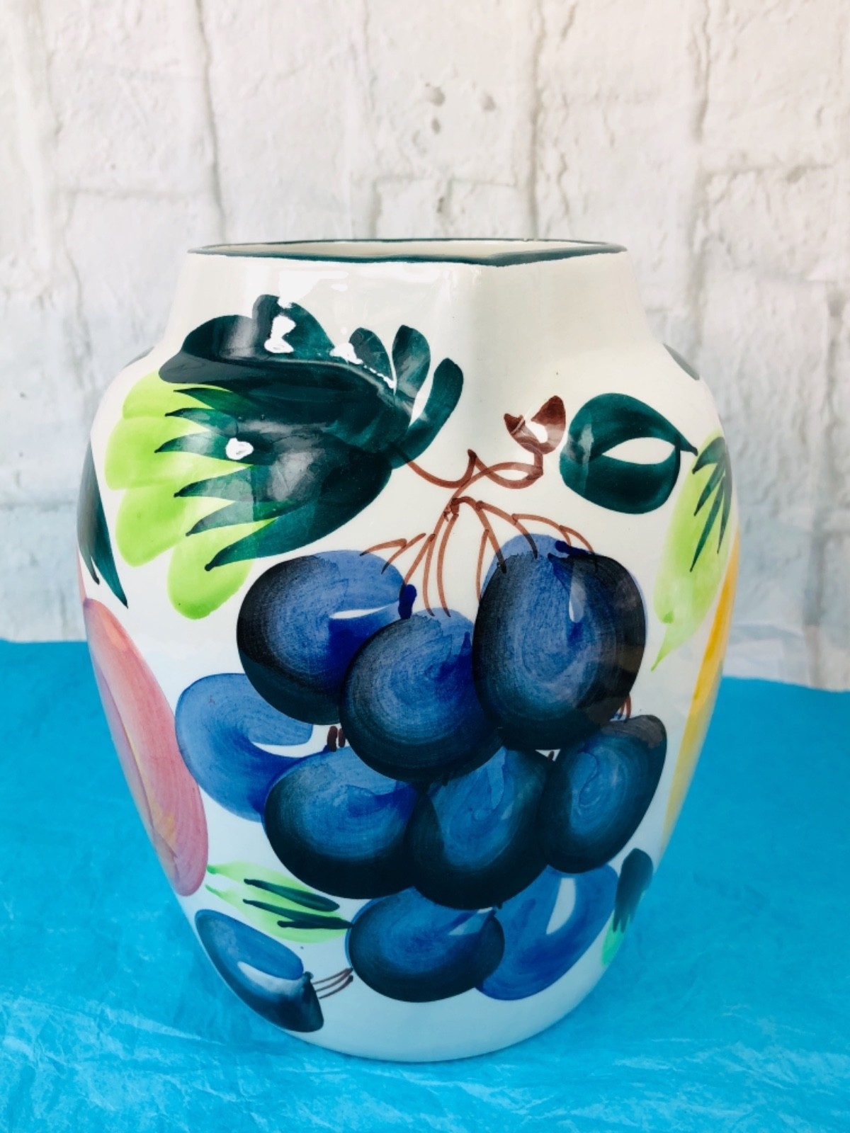 Water Sangria Ceramic Pitcher Fruit White Multicolor Hand Made In Italy ...