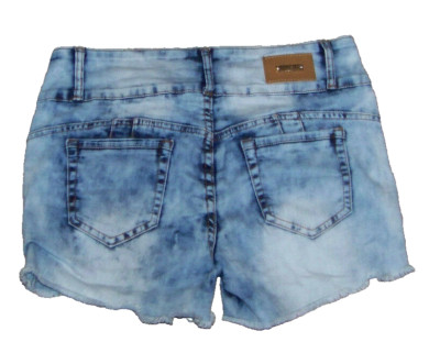 Tie Dyed Distressed Ripped Cut Off Fringe Cuff Diva Star Jean Short ...