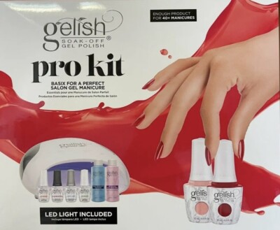 Gelish Pro Kit Salon Professional Gel LED Lamp Soak Off Nail Polish Set ...