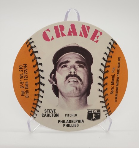 1976 Steve Carlton Crane Potato Chips Baseball Disc Philadelphia ...
