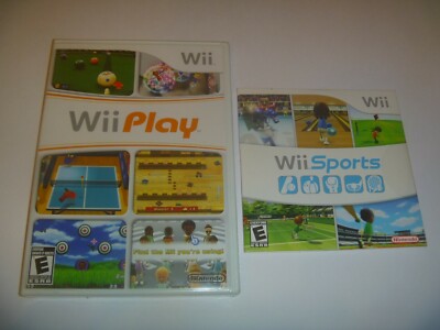 Wii Sports (2006) & Play (2007) Nintendo Wii Brand New Sealed 2 Game ...