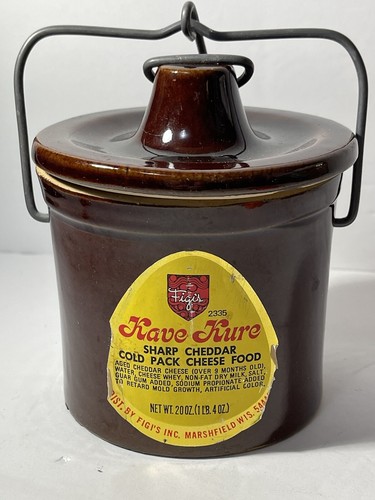 FIGIS Kave Kure vintagw Brown Stoneware Cheese Crock 4 Inch Jar With ...