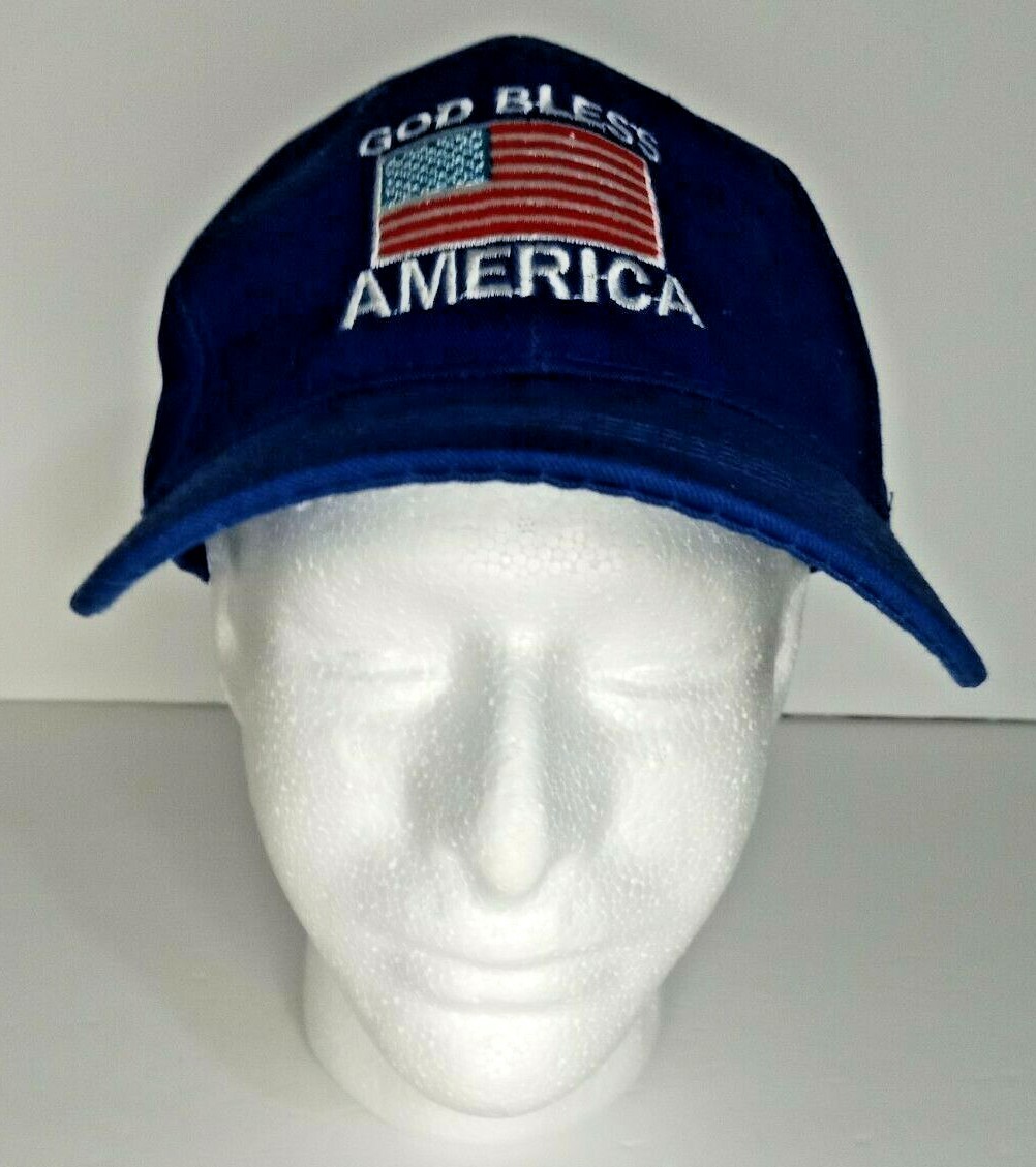 God Bless America Hat Cap Blue embroidered USA flag | eBay