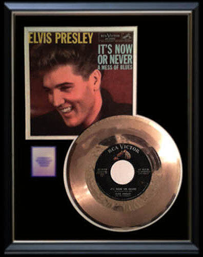 ELVIS PRESLEY IT'S NOW OR NEVER 45 RPM GOLD RECORD RARE NON RIAA AWARD ...