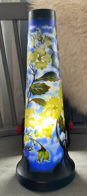 Vintage Emile Galle Reproduction Cameo Glass Vase Art Nouveau Style 14 ...