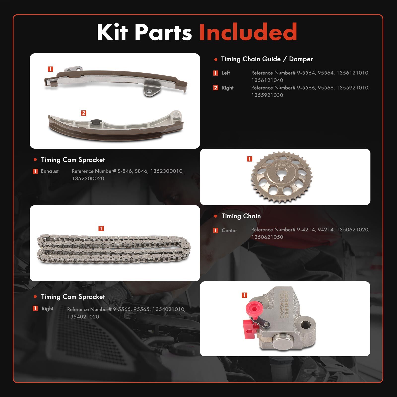 5x New Engine Timing Chain Kit for Toyota Prius 04-09 Prius C Scion xA ...