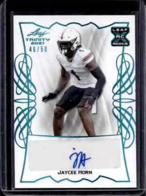 2021 Leaf Trinity Jaycee Horn Platinum XRC Rookie Auto Autograph /50 ...