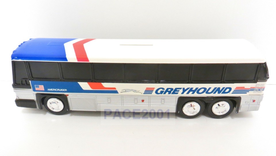 Greyhound Americruiser 9.75 Inches Plastic Bus Toy Bank with Rolling ...