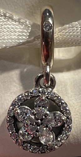 New Pandora Sterling Silver Sparkling Snowflake Circle Dangle Charm ...