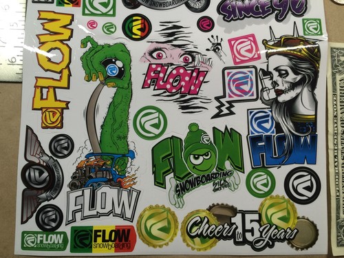 Flow Snowboarding Sticker Sheet Decals Sick Since 96 | eBay