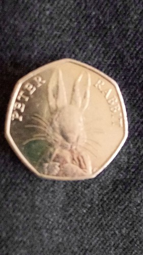 Very Rare Half Whisker Peter Rabbit 50p pence Coin Beatrix Potter 2016 ...