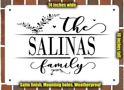 Salinas Family Decorative Metal Door or Wall Plaque (Style 2) | eBay