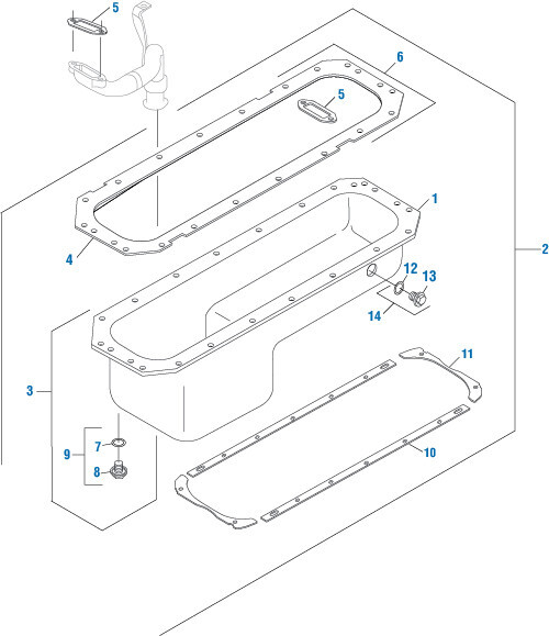 Oil Pan Gasket Kit PAI Brand # 431299 for DT466E Ref.# International ...
