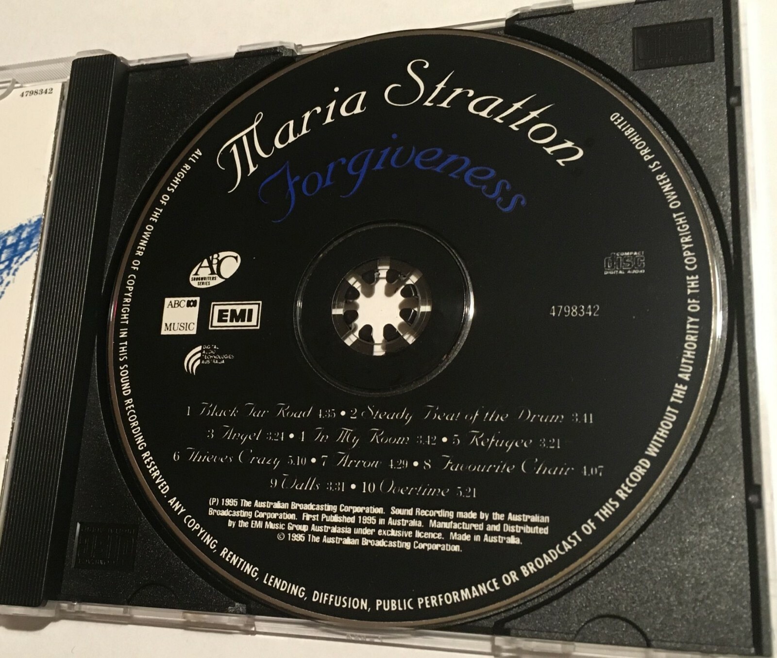 MARIA STRATTON Forgiveness CD album 1995 oz ABC Music/EMI heartworn ...