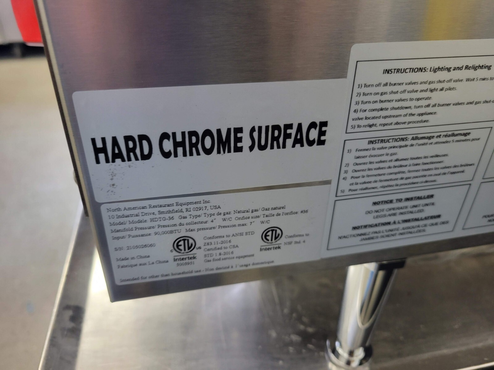 PRECISION HDTG-36 CHROME-TOP 36" THERMOSTATIC NATURAL GAS GRIDDLE ...