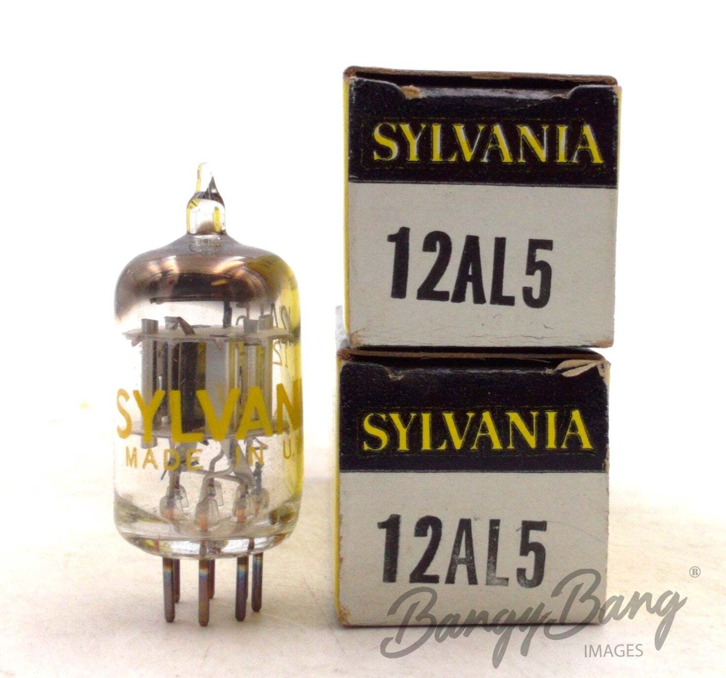 2 Sylvania 12AL5/HAA91 Twin Diode Detector TV Audio Vacuum Tube Valve ...