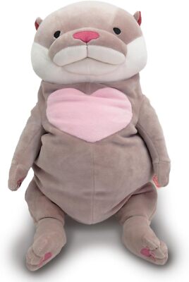 Shinada Global Mochi-Kawauso Otter Heart Gray L size Plush Doll 22×22× ...