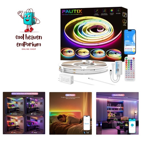 RGB Smart IC COB LED Strip Light Addressable 9.84ft/3m,-Listed DC24V ...