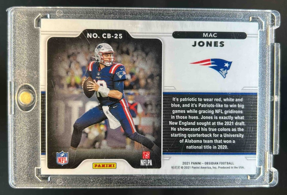 2021 Panini Obsidian Mac Jones Color Blast SSP Black Rookie RC #CB-25 ...
