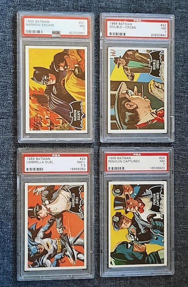1966 Original BATMAN BLACK BAT Complete 55 card set PSA 7 High Grade ...