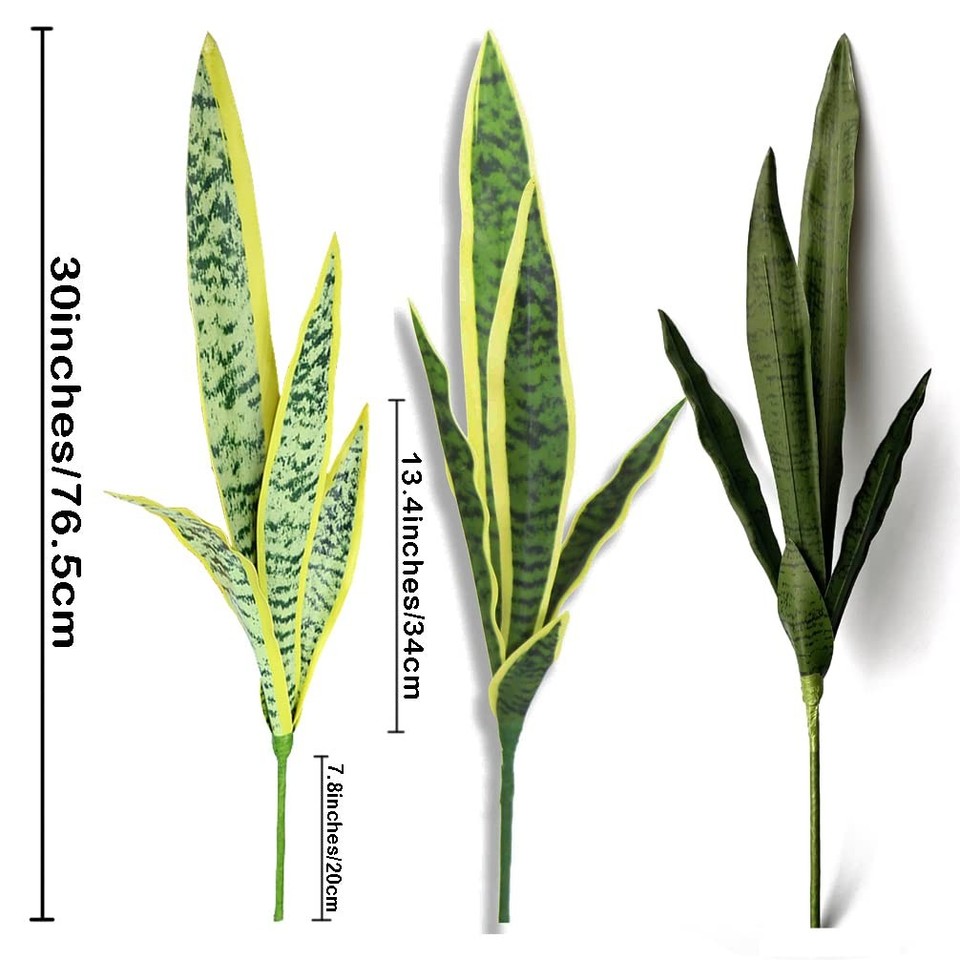 Ollain 4 PCS Artificial Sansevieria Plants 30 Inch Tall Fake Snake Faux ...