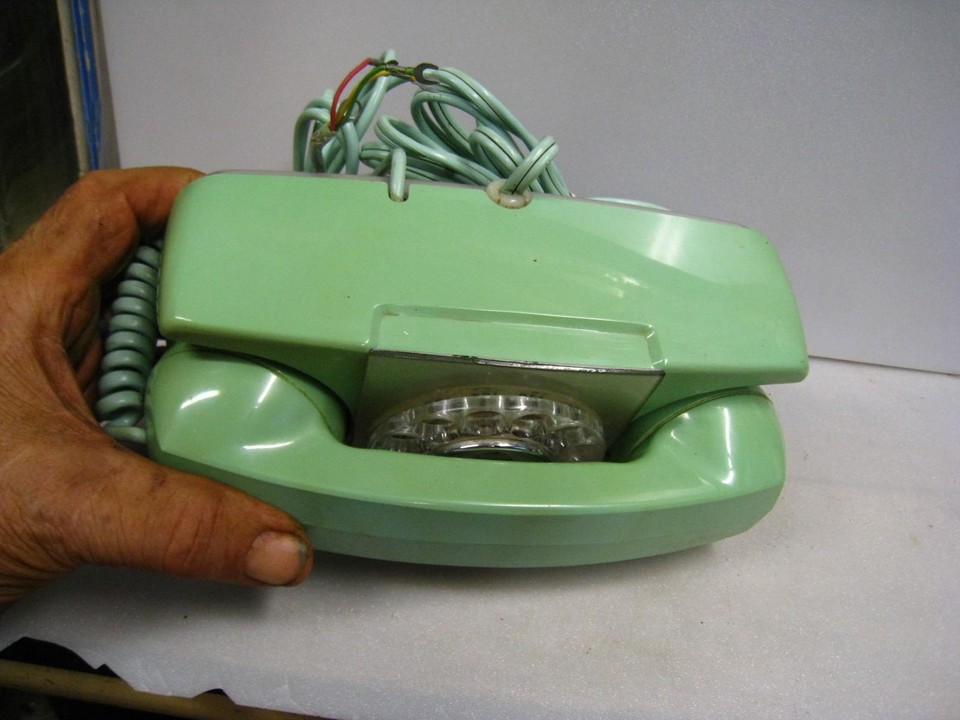 Vintage GTE Automatic Electric Starlite MINT Green Rotary Wall Phone ...