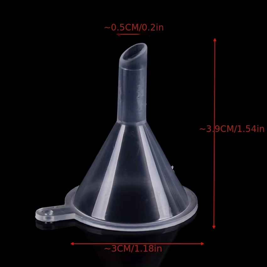 10x Mini Plastic Funnel Oil Filling Bottle Transfer Liquid Small Clear ...