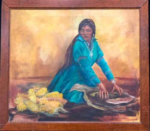 Original, Vintage Native American Themed Oil Painting On Canvas | eBay