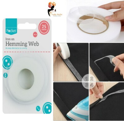25M LARGE IRON ON HEMMING WEB ROLL Wonder Tape Sewing Accessories | eBay