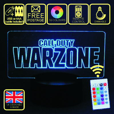 Call of Duty Warzone 3D Illusion LED Colour Changing Bedside Lamp with ...