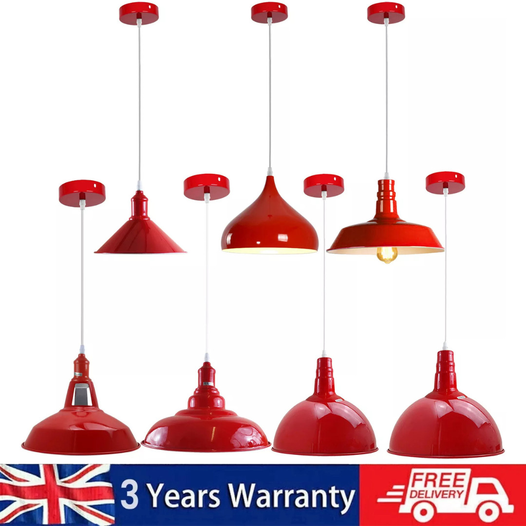 Industrial Ceiling Light Red