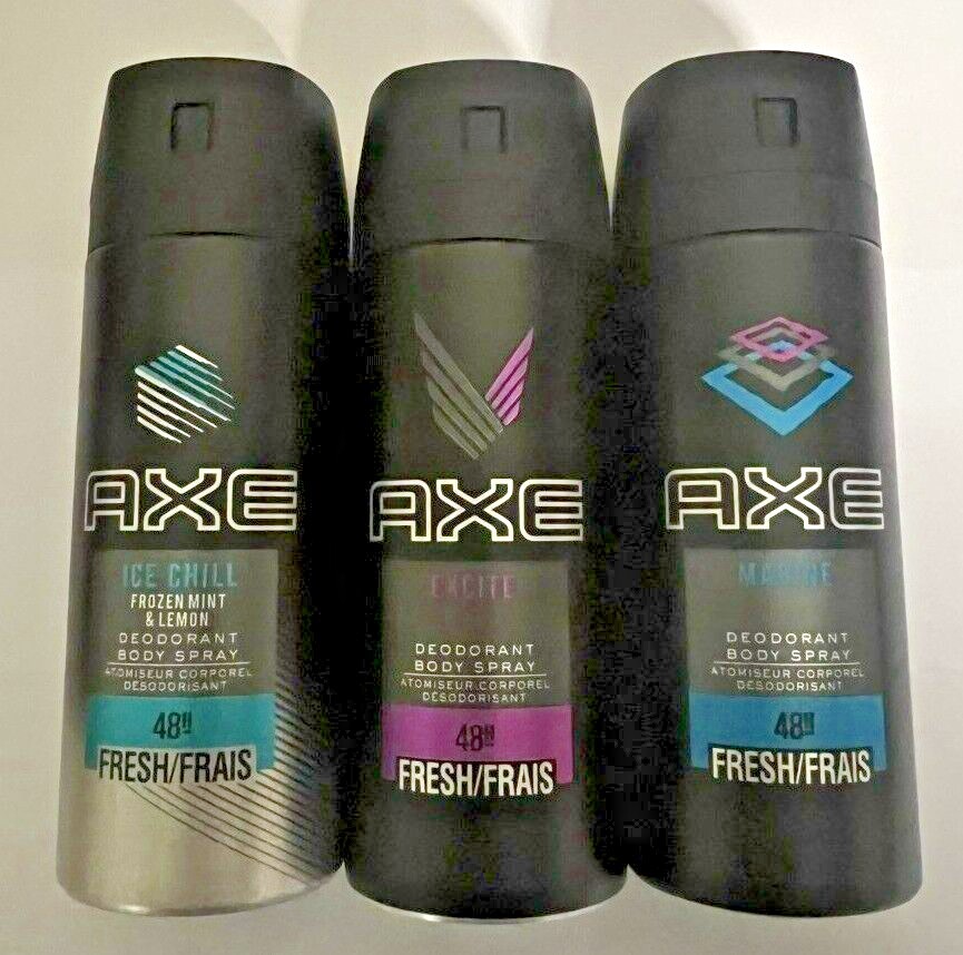 3 x Axe ( Lynx) Deodorant Body Spray 150ml Marine Musk Africa Peace ...