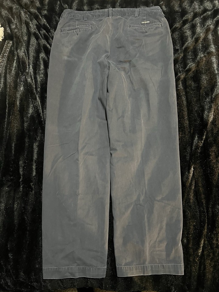 Vintage Polo Ralph Lauren Navy Blue Pleated Preppy Chino Andrew Pants ...