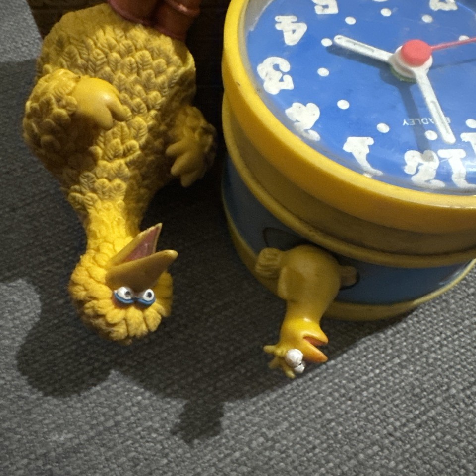 Vintage Sesame Street Big Bird Muppets Wind-Up Bradley Talking Alarm ...