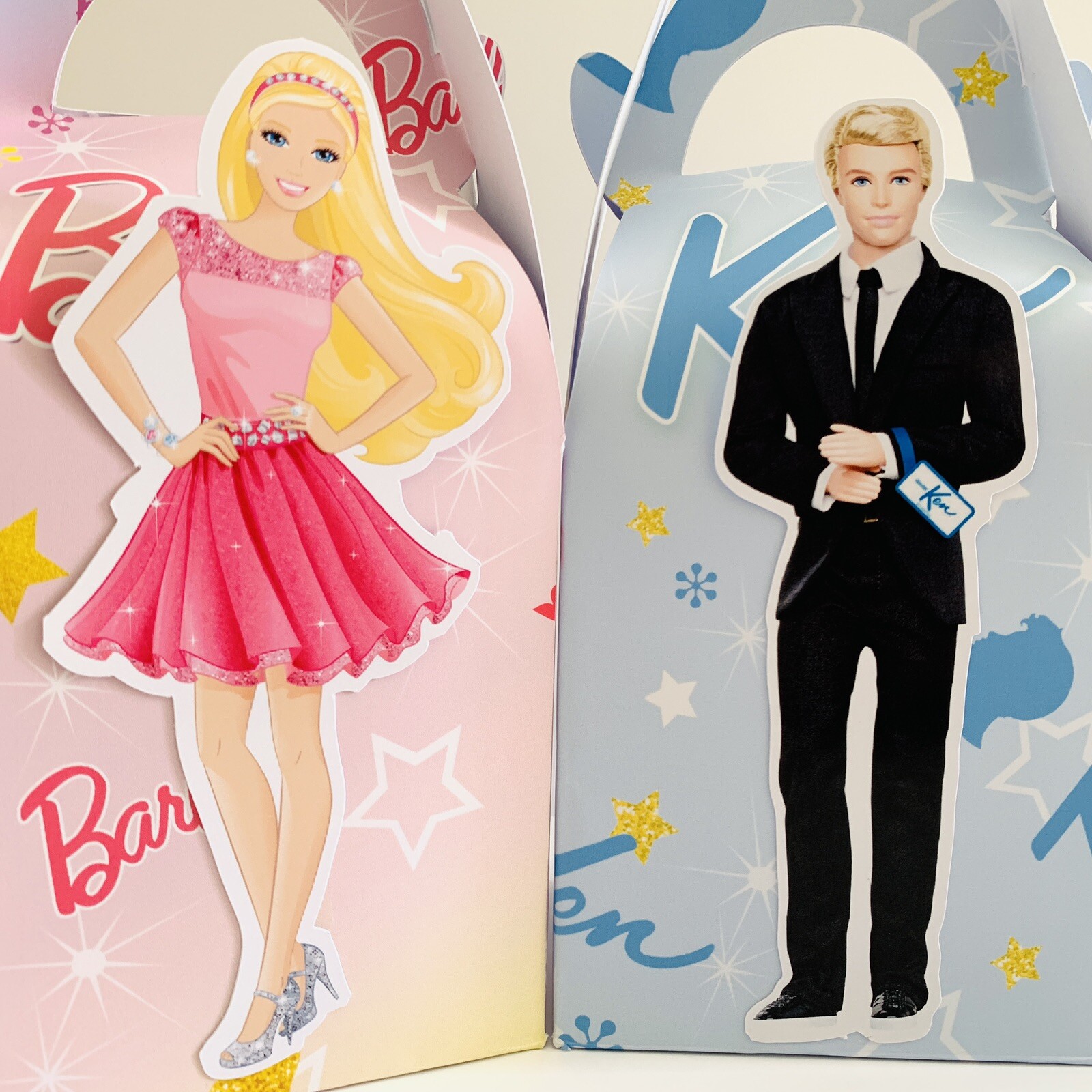 6x Barbie + 3x Ken Lolly Loot Bag Box. Party Supplies Cake Cupcake ...