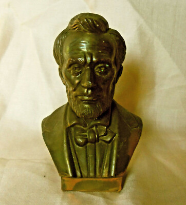 Small Bronze Lincoln Bust Springfield Illinois Vintage Souvenir 4 1/2 ...
