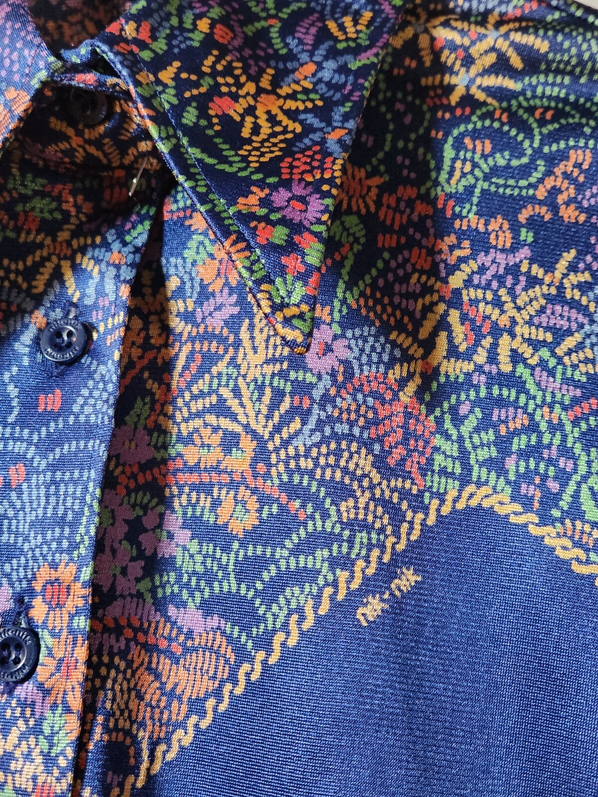 VINTAGE 70'S NIK NIK SHIRT ITALY INDIANS ARROWS HORSES XS | eBay