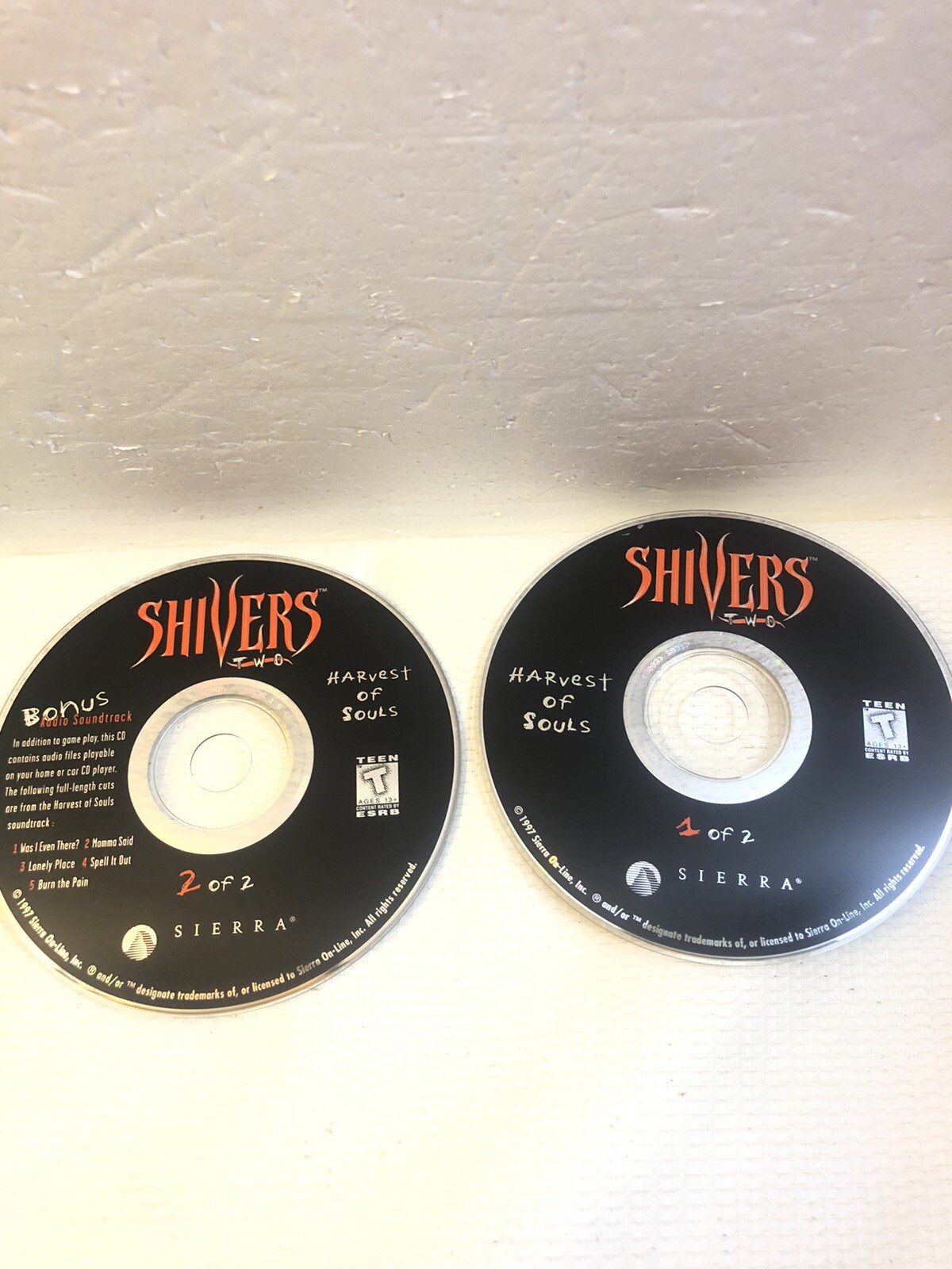 Shivers Two 2 II Two Harvest of Souls Sierra PC Game Discs Only Set ...